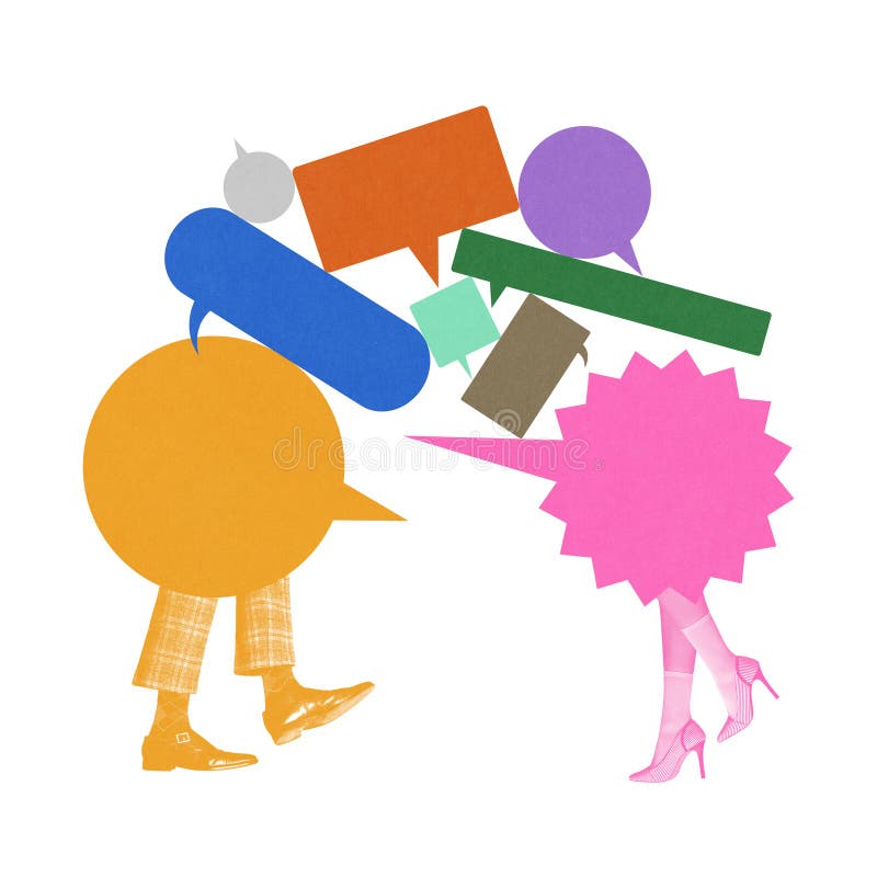 Two Figures Made of Overlapping Speech Bubbles Appear To Engage in ...