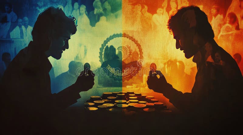 AI-Generated Dual Economic Systems Stock Illustration - Illustration of ...