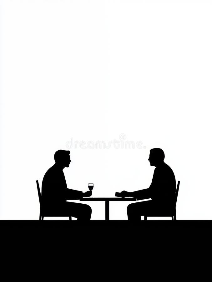 Two Individuals Sitting at a Table, Engaging in Conversation while ...