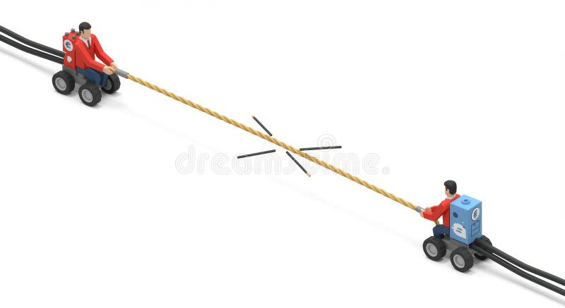 Broken Partnership stock illustration. Illustration of rope - 383232993