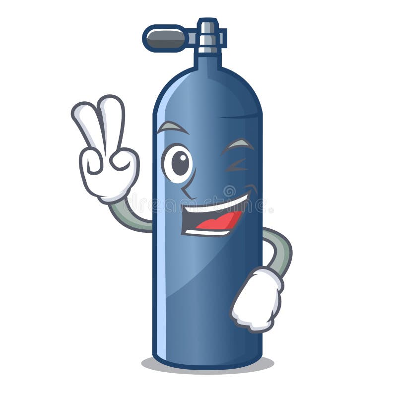 Two Finger Air Tank Diving Isolated the Mascot Stock Vector ...
