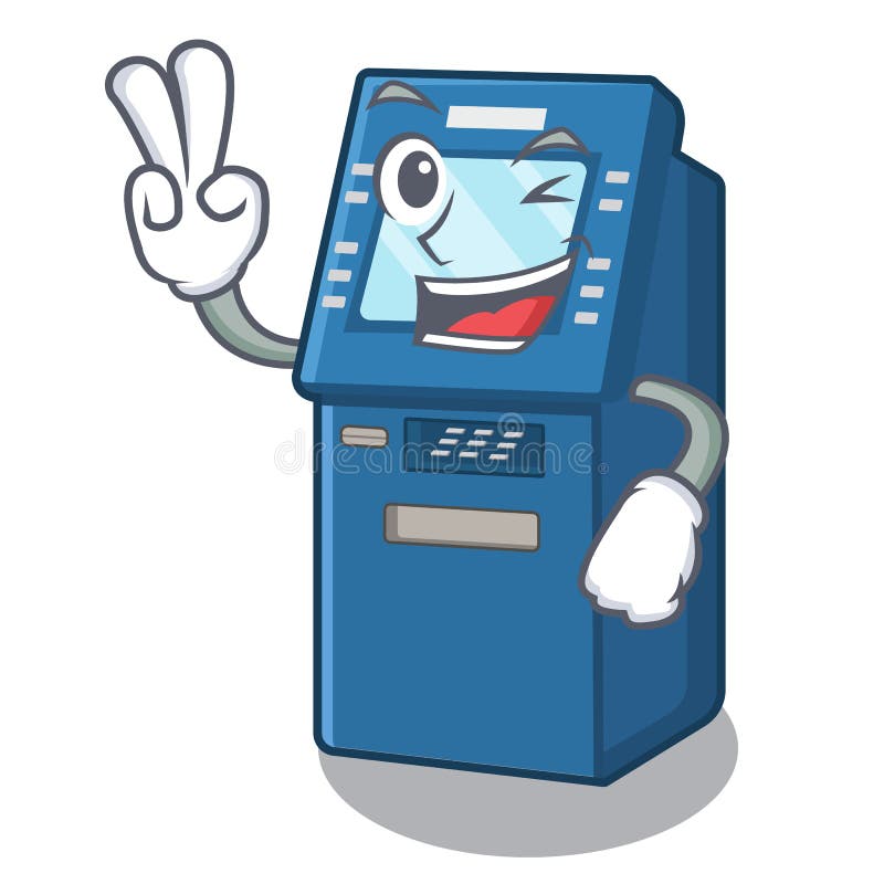 Two Finger ATM Machine in the Cartoon Shape Stock Vector - Illustration ...