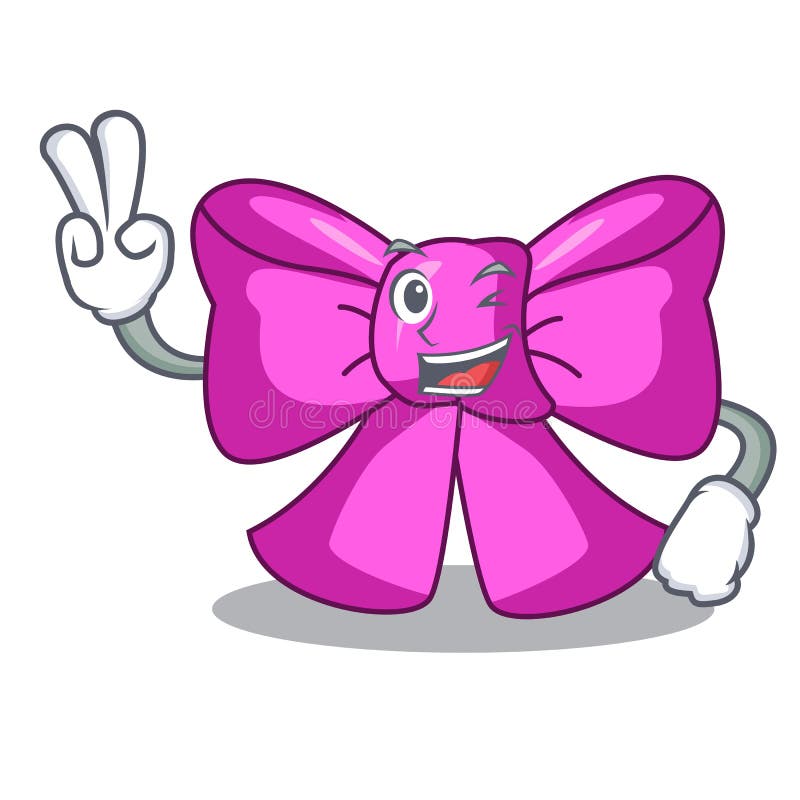 Two Finger Bow Tie in a Shape Cartoon Stock Vector - Illustration of ...