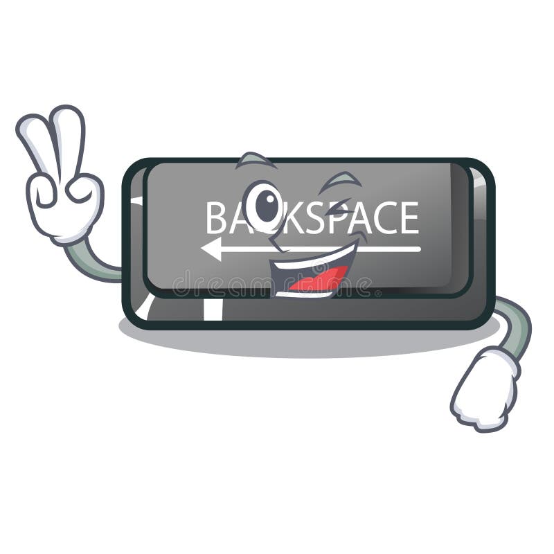 Two Finger Button Backspace in the Shape Cartoon Stock Vector ...