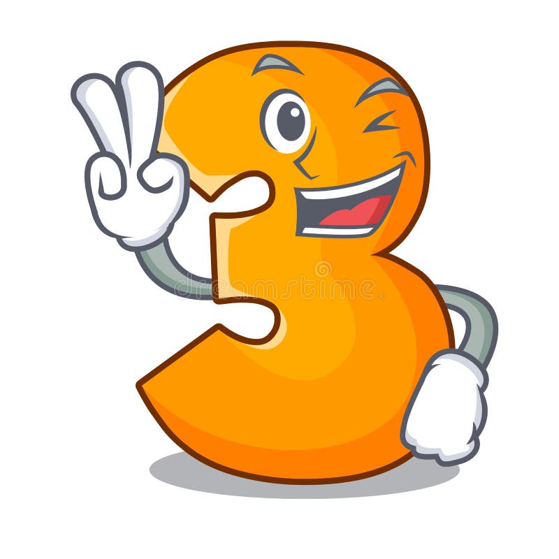 Two Finger Cartoon Number Three on the Wall Stock Vector - Illustration ...