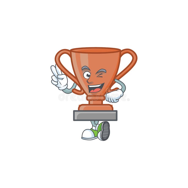 Two Finger Cup Bronze Trophy for Win Collection. Stock Vector ...