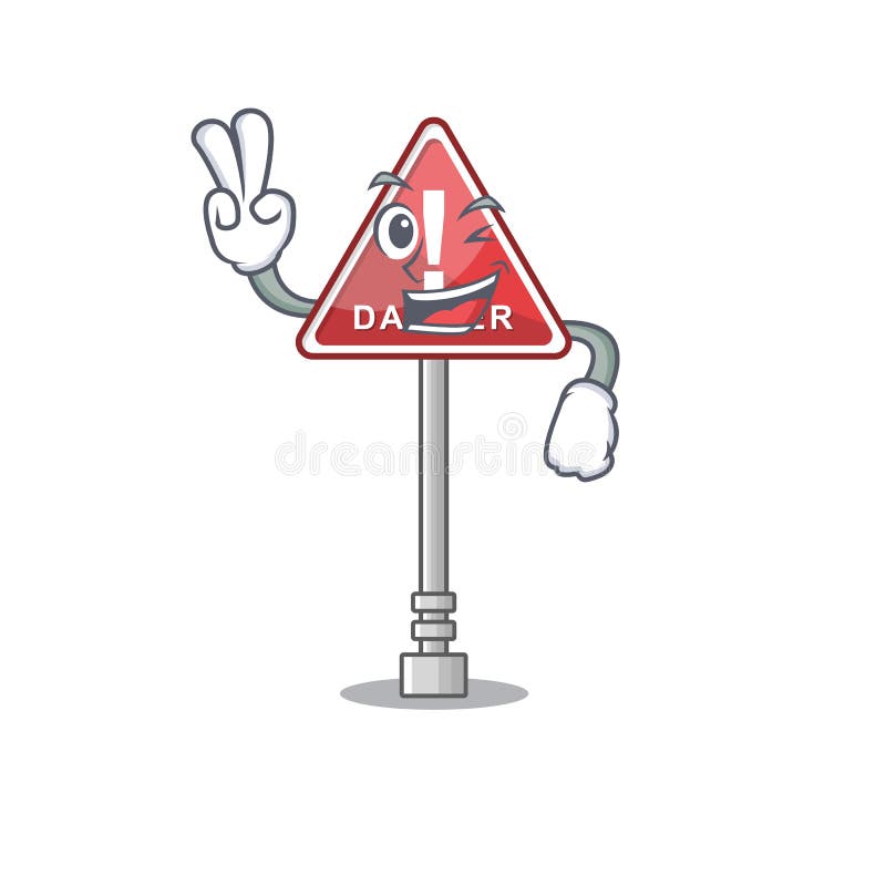 Two Finger Danger Cartoon Isolated in the Character Stock Vector ...