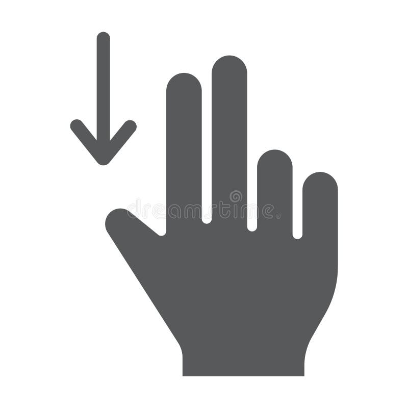 Two Finger Flick Right Line Icon, Gesture and Hand, Swipe Sign, Vector ...