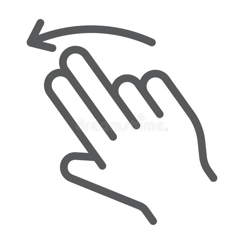 Two Finger Flick Right Line Icon, Gesture and Hand, Swipe Sign, Vector ...