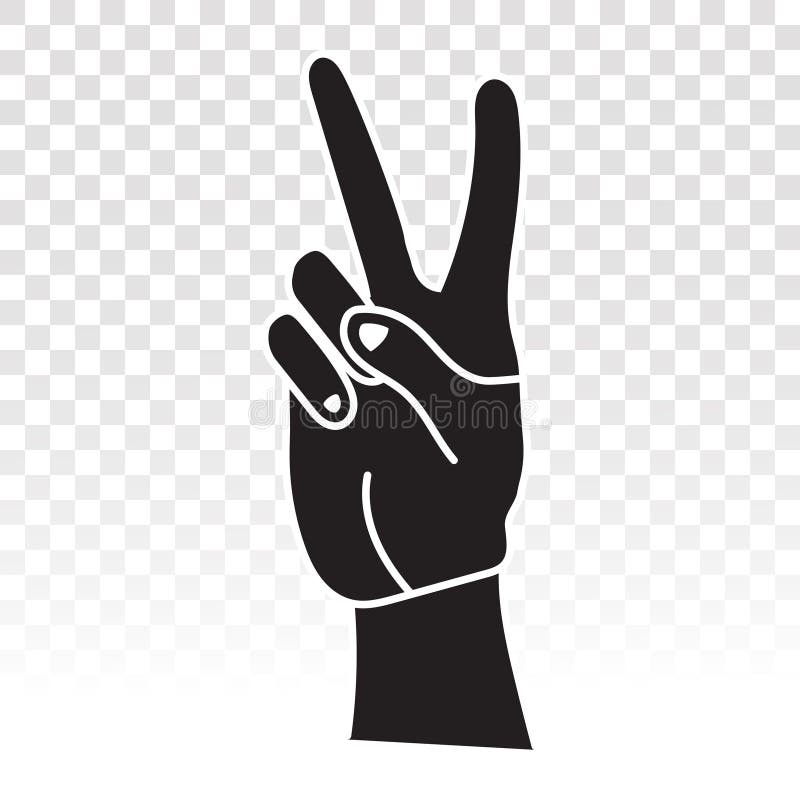 Two-finger Gestures Sign Icon for Victory or Peace Sign for Apps and ...