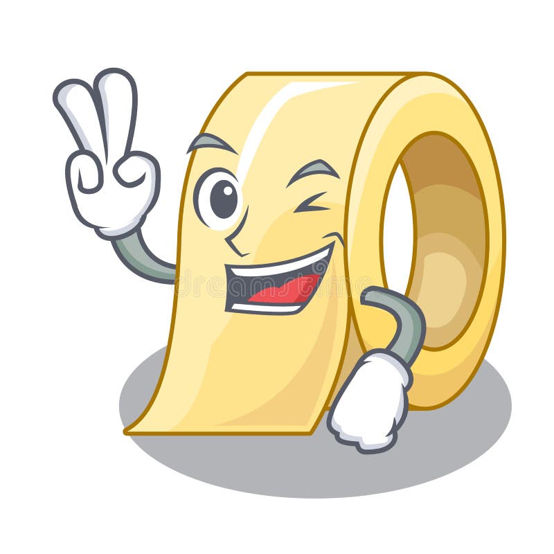 Two Finger Masking Tape Above the Cartoon Table Stock Vector ...