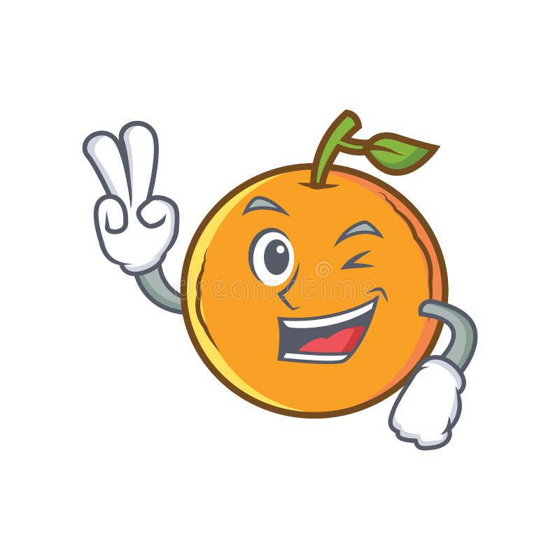 Two Finger Orange Fruit Cartoon Character Stock Vector - Illustration ...