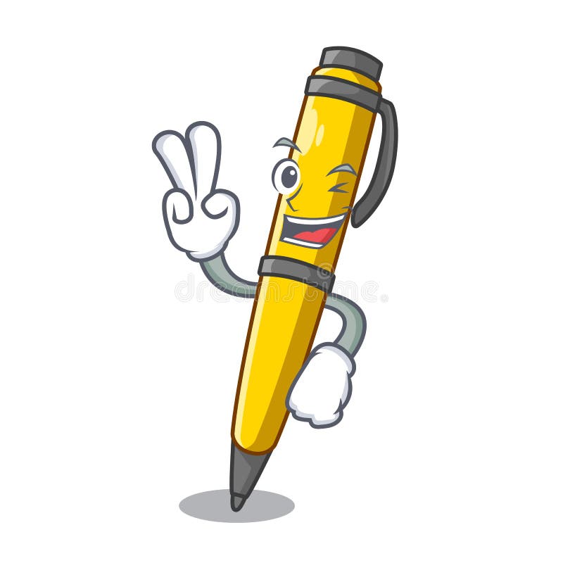 Pen Character Pointing Stock Illustrations – 261 Pen Character Pointing ...