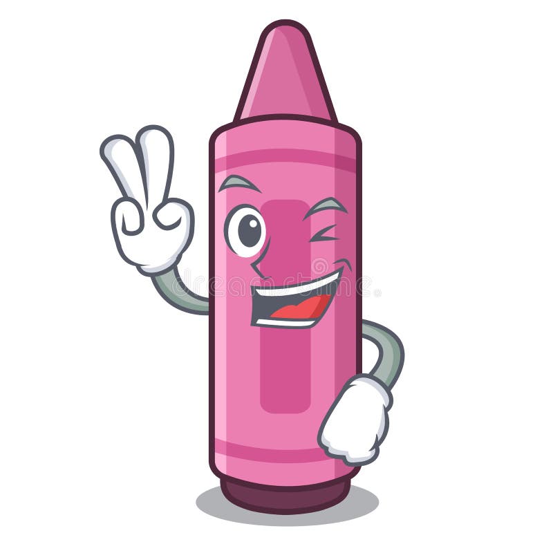 Finger Pink Crayon Above Cartoon School Book Stock Vector ...