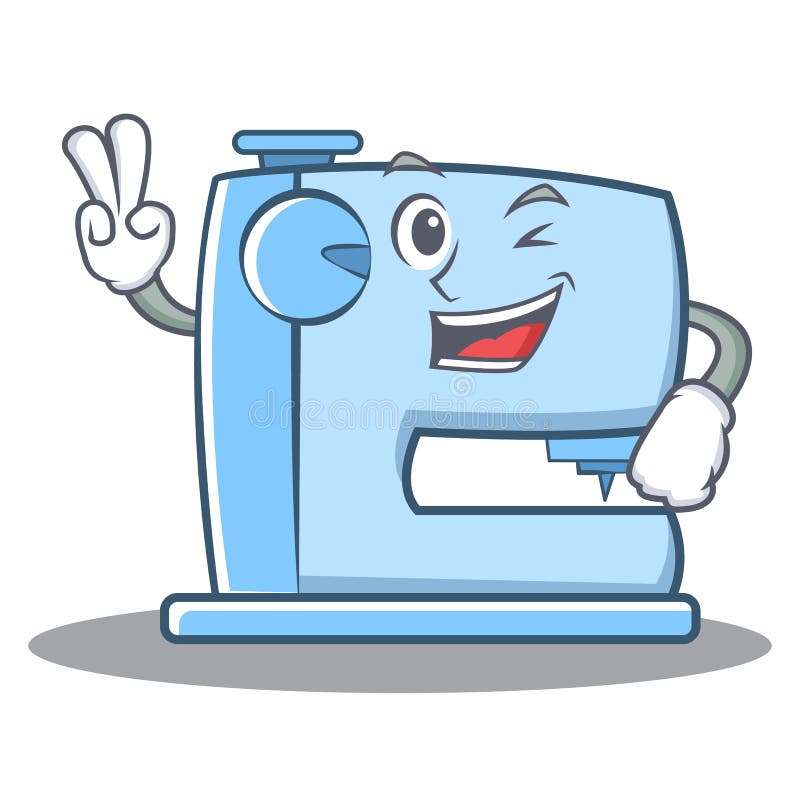 Two Finger Sewing Machine Emoticon Character Stock Vector ...