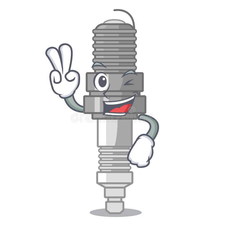 Two Finger Spark Plug in a Cartoon Box Stock Vector - Illustration of ...