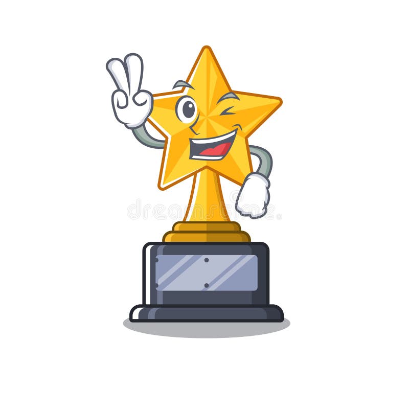 Two Finger Star Trophy with the Character Shape Stock Vector ...