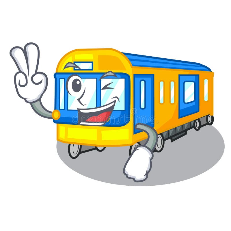 Two Finger Subway Train Toys in Shape Mascot Stock Vector ...