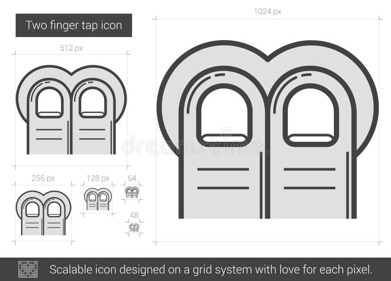 Two-finger tap line icon. stock vector. Illustration of human - 83312909