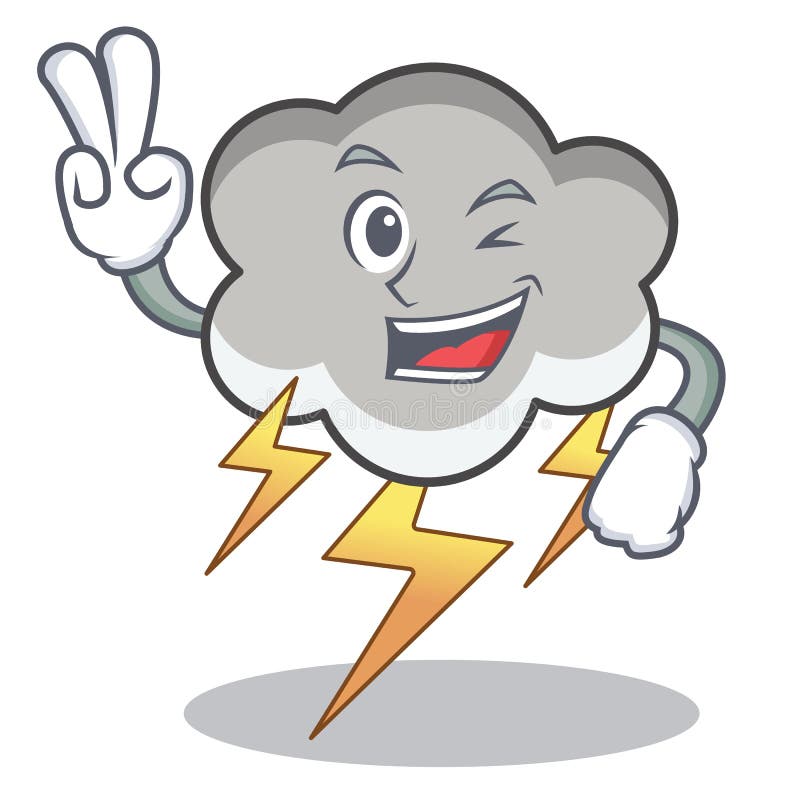 Two Finger Thunder Cloud Character Cartoon Stock Vector - Illustration ... Two Finger Thunder Cloud Character Cartoon Stock Vector - Illustration ...