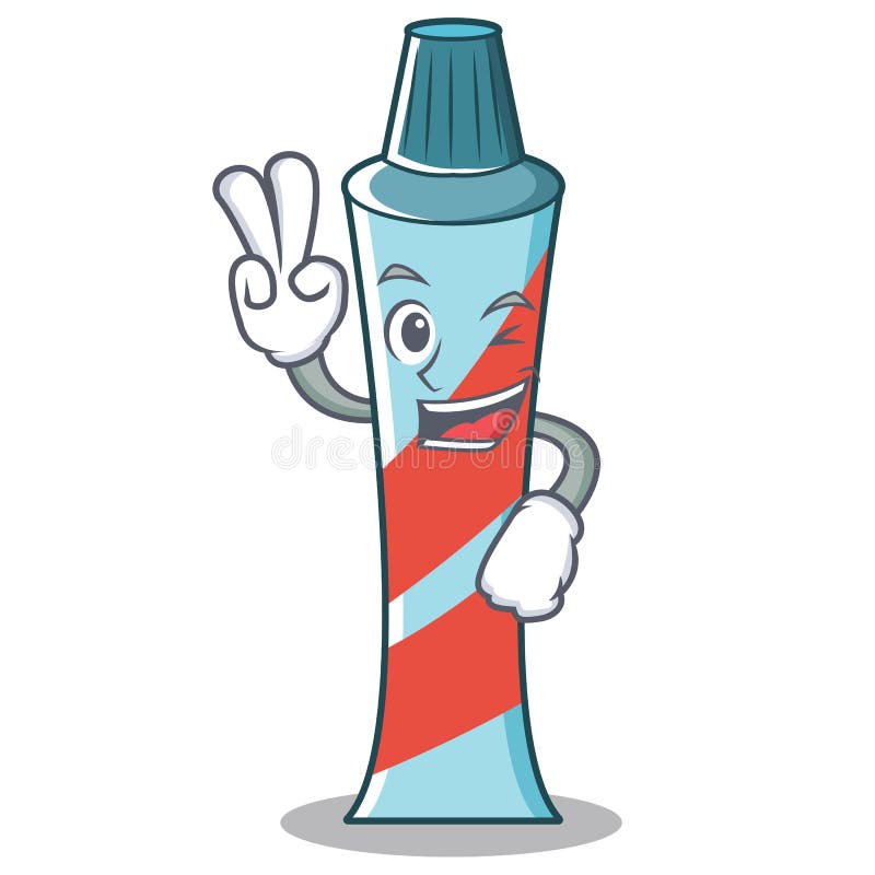 Two Finger Toothpaste Character Cartoon Style Stock Vector ...