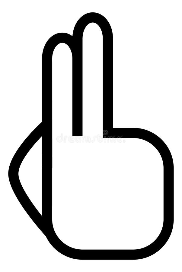 Two Fingers Icon. Hand Gesture Symbol in Linear Style Stock Vector ...