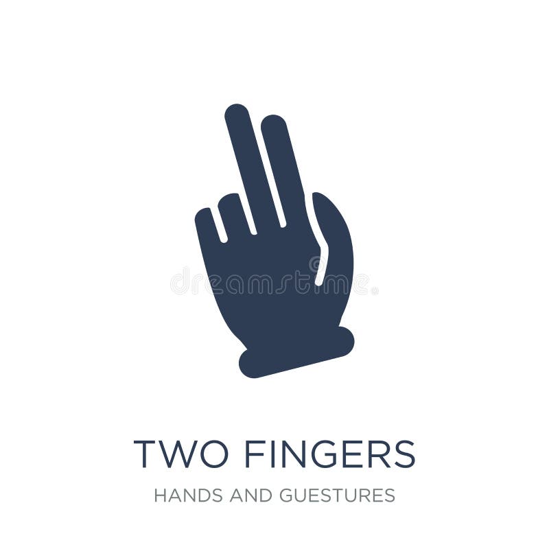 Two Fingers Icon. Trendy Flat Vector Two Fingers Icon on White B Stock ...
