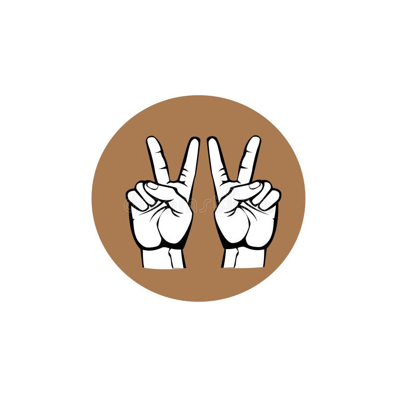 Two Fingers Logo Hand Illustration Design Vector Stock Vector ...