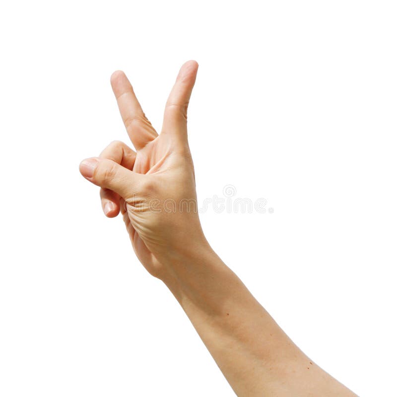 Two Fingers Man Hand, Fighting Symbol Stock Image - Image of count ...