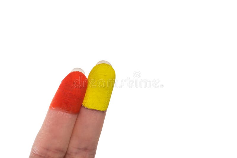 Two Fingers with Painted Finger Tips Stock Photo - Image of isolated ...