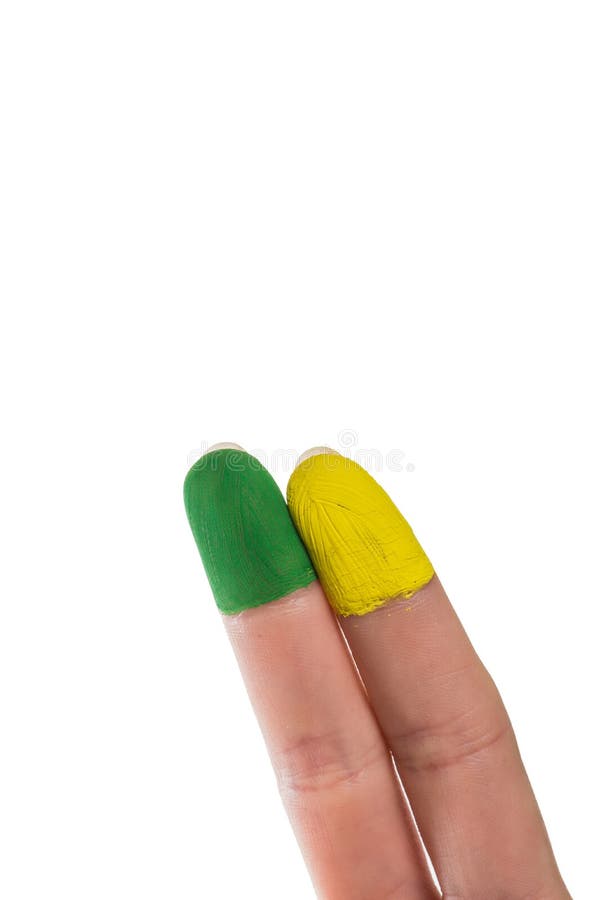 Two Fingers with Painted Finger Tips Stock Photo - Image of playful ...