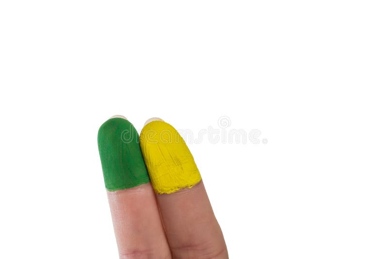 Two Fingers with Painted Fingertips Stock Image - Image of preschool ...