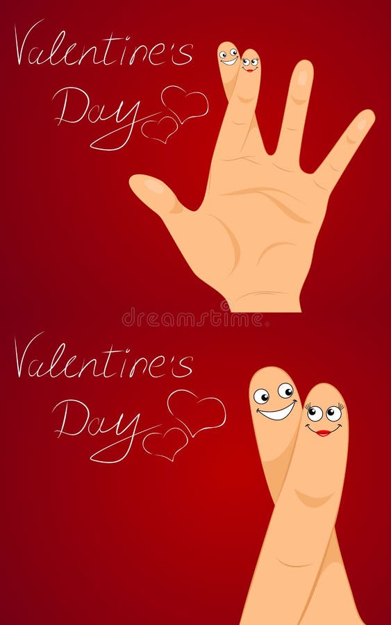 Two fingers on red stock vector. Illustration of vector - 48858977