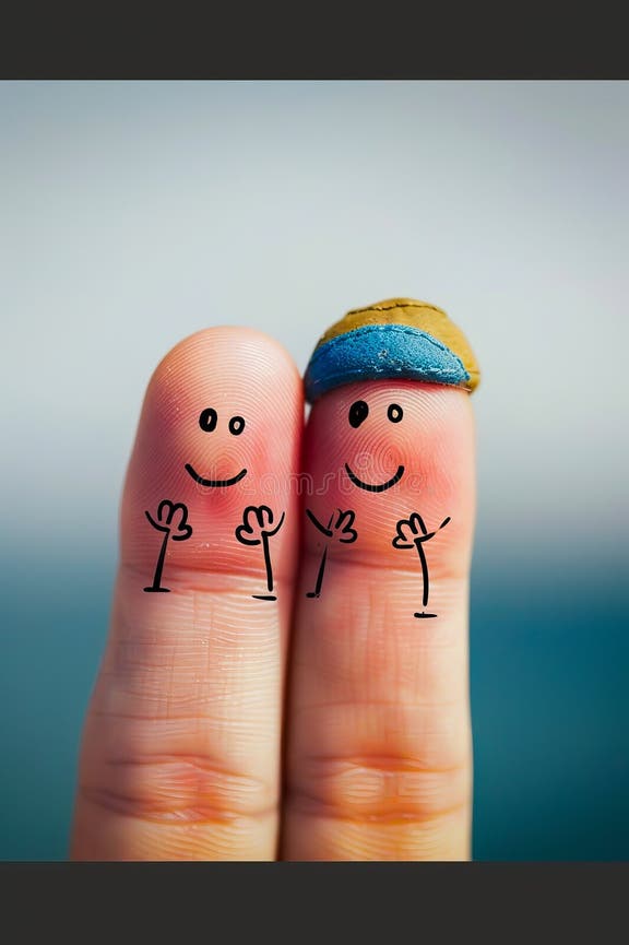 Two Fingers with a Smiley Face on Them Stock Photo - Image of smile ...