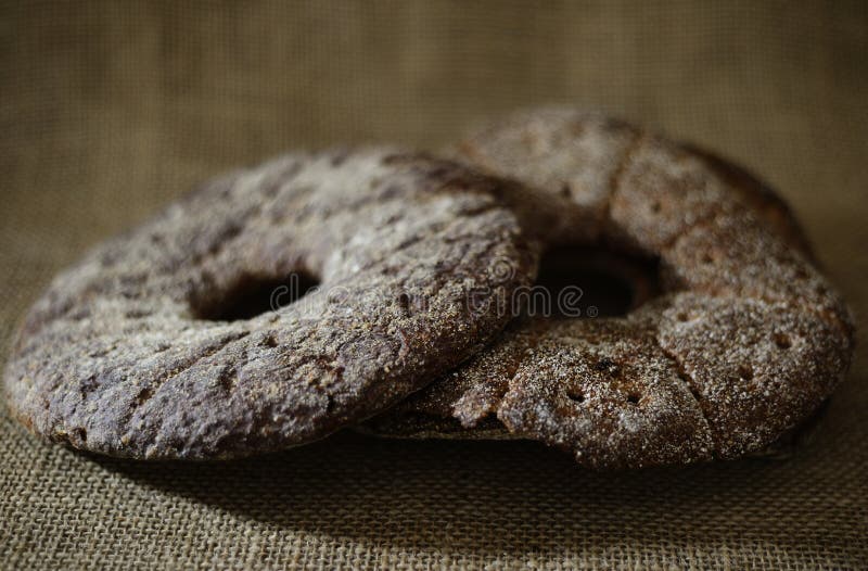 Finnish Traditional Round Ray Bread on Sackcloth Stock Photo - Image of ...