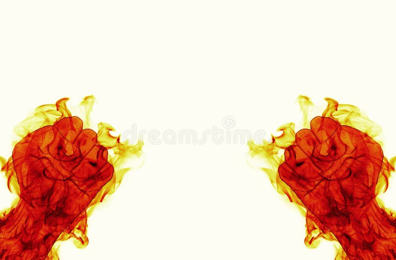Two Fire Flames Fist Ready To Fight Stock Illustration - Illustration ...