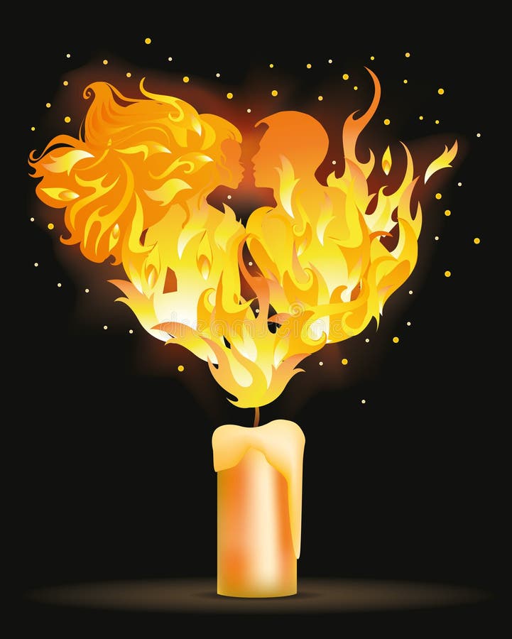 Two fire lovers kissing stock vector. Illustration of pain - 28423871