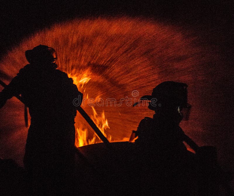 Two Firefighters Attacking a Fire Editorial Photo - Image of ...