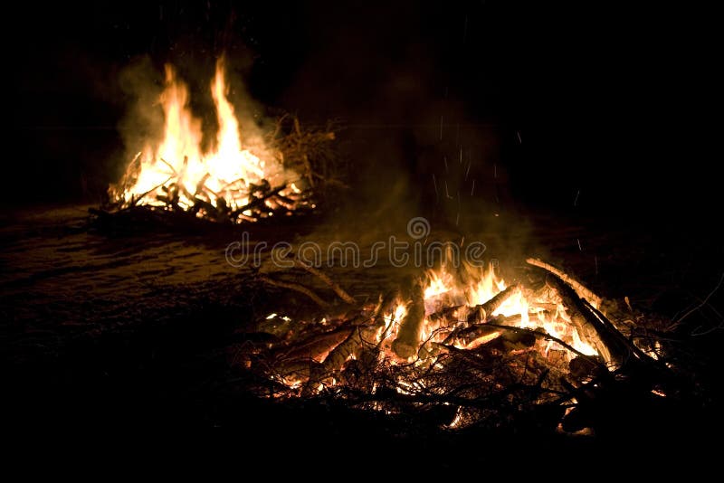 Two fires stock photo. Image of burning, campfire, bonfire - 20373550