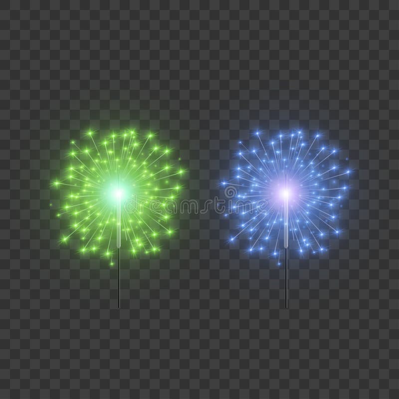 Fireworks in the Sky with Green Screen Background Stock Illustration ...