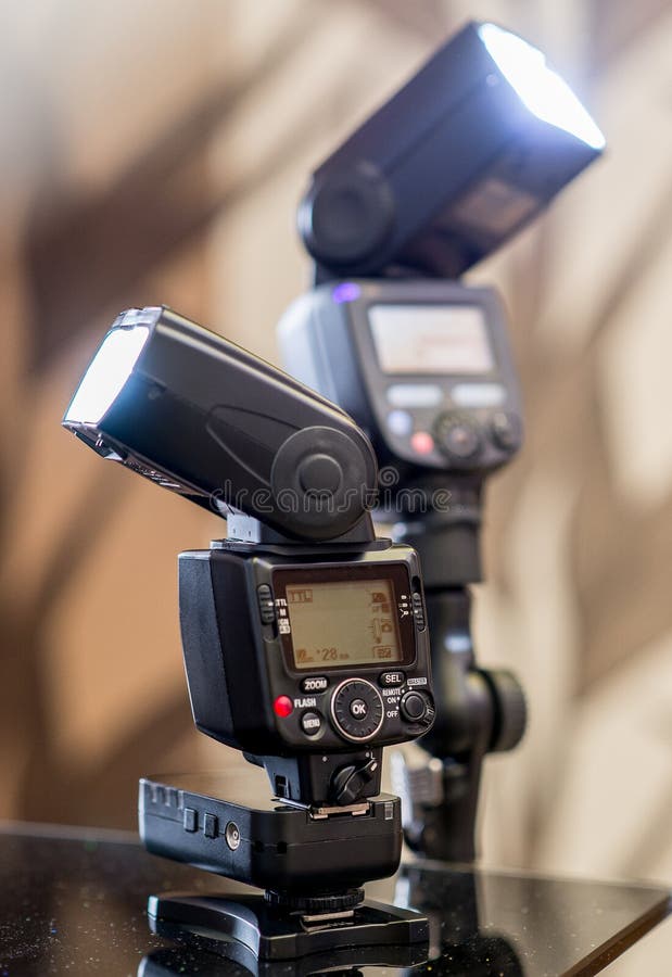 Two firing speedlights stock image. Image of officer - 85474731