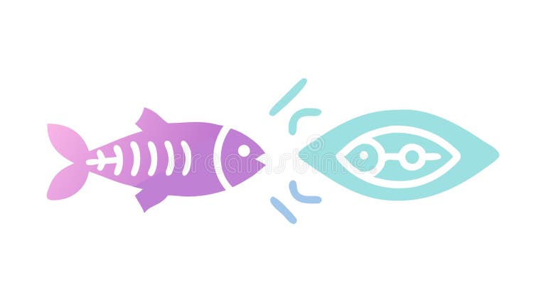 Two Fish Communicating or Interacting, Vector Design Generative AI ...