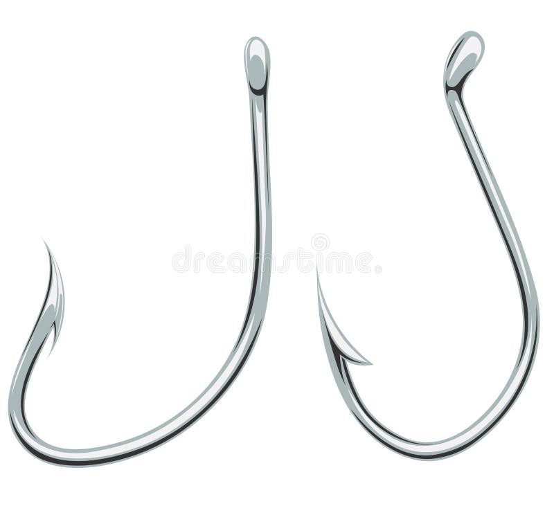 Two fish hooks stock vector. Illustration of fisherman - 58232643