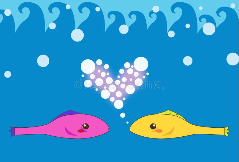 Two Fish Lover stock illustration. Illustration of aquarium - 11237290