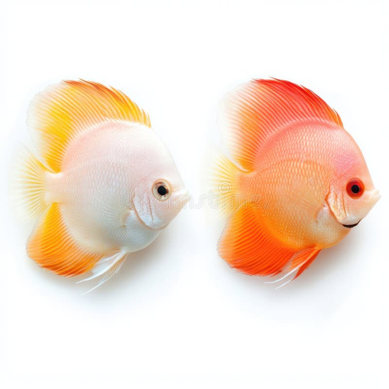 Two Fish are Positioned Side by Side, Showcasing Their Vibrant Colors ...