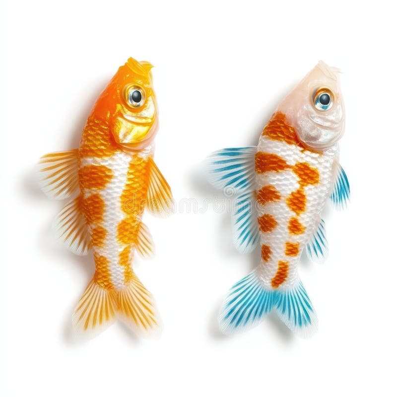 Two Fish are Positioned Side by Side, Showcasing Their Unique Features ...