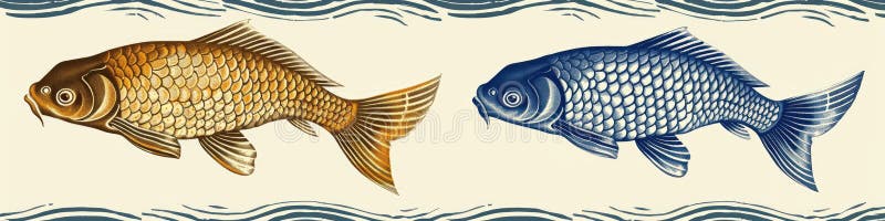 Two Fish are Shown Side by Side, One is Blue and the Other is Brown ...