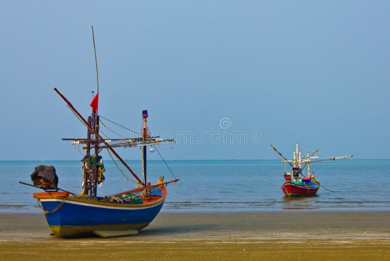 Two Fishing Boats at the Sea Stock Image - Image of coast, boat: 24286405