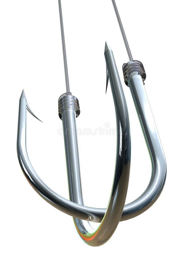 Two Fishing Hooks stock illustration. Illustration of object - 9366859