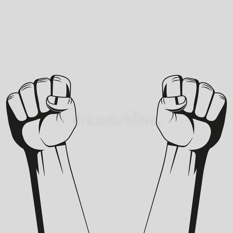 Two Fist Illustration, Protest Concetpt. Vector Illustration. Stock ...